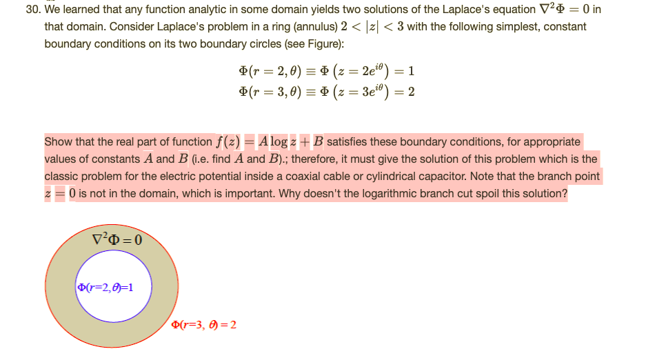 Solved 30. We learned that any function analytic in some | Chegg.com