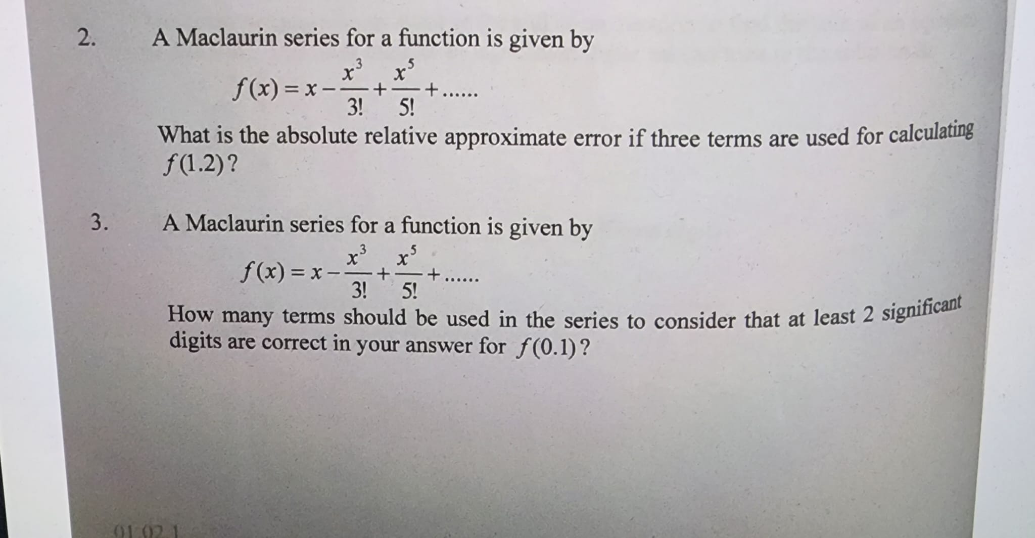 Solved A Maclaurin series for a function is given by | Chegg.com