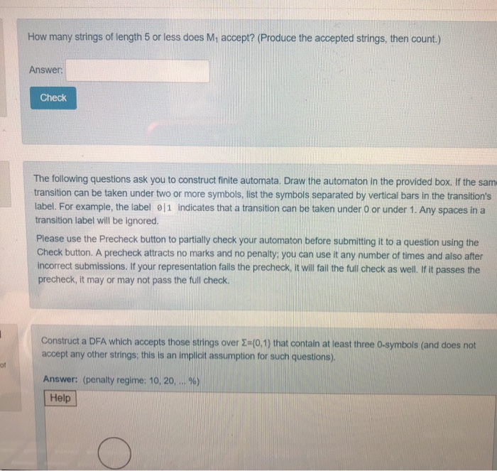 Solved How many strings of length 5 or less does Mı accept? | Chegg.com