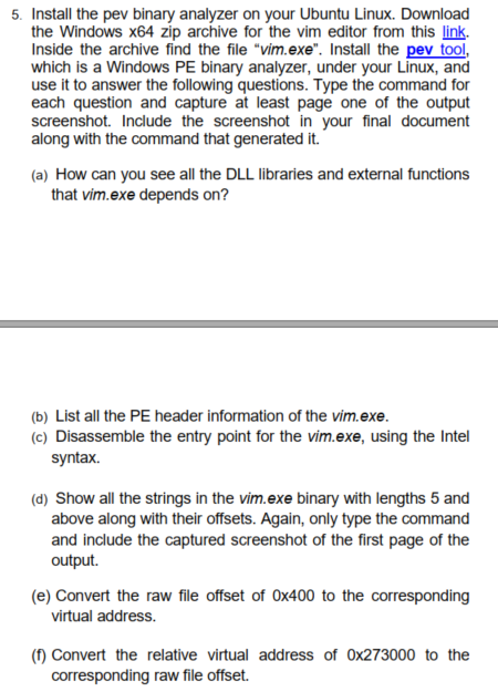 Solved I'm using Ubuntu, and it seems like pevaddr, pevdis, | Chegg.com