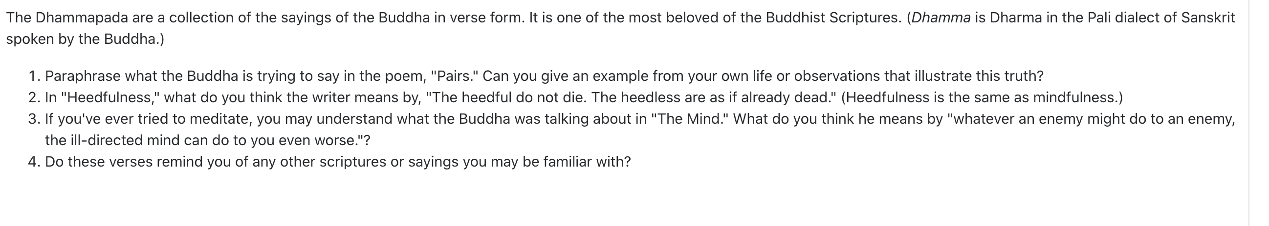 Readings From The Pali Canon SELECTIONS FROM THE | Chegg.com