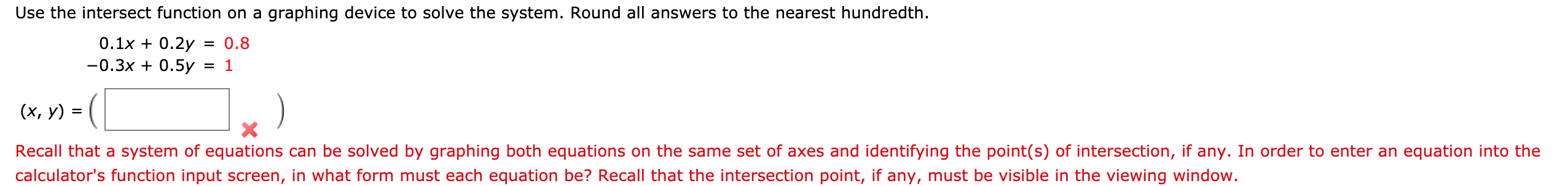 Solved Use the intersect function on a graphing device to | Chegg.com