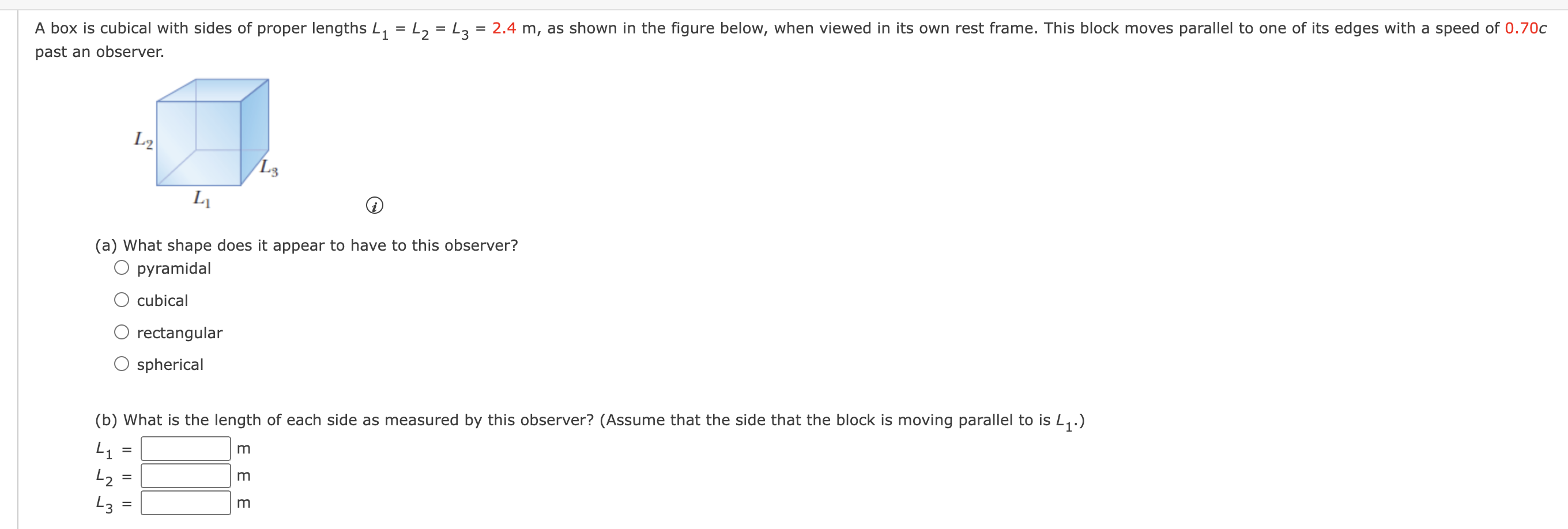 Solved past an observer. (i) (a) What shape does it appear | Chegg.com