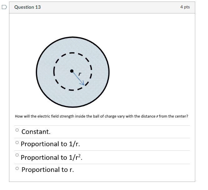Solved How will the electric field strength inside the ball | Chegg.com