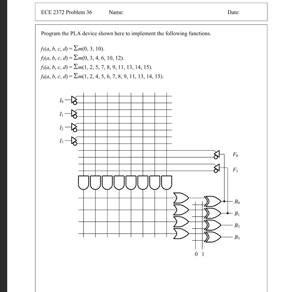 Solved Ece 2372 Problem 36 Name Date Program The Pla 