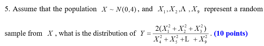5. Assume that the population X∼N(0,4), and | Chegg.com