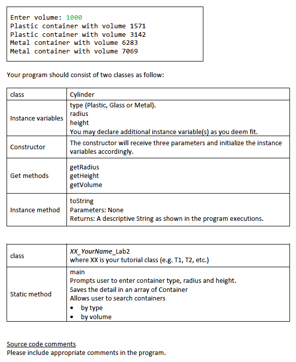 Solved Write a program to store and search for cylindrical | Chegg.com