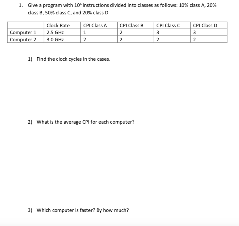 Solved Give a program with 106 instructions divided into | Chegg.com