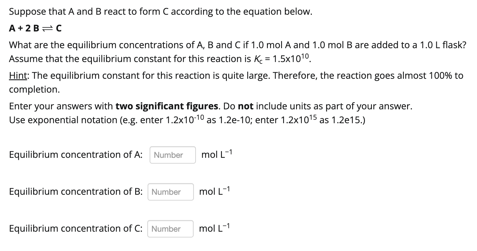 Solved Suppose that A and B react to form C according to the | Chegg.com