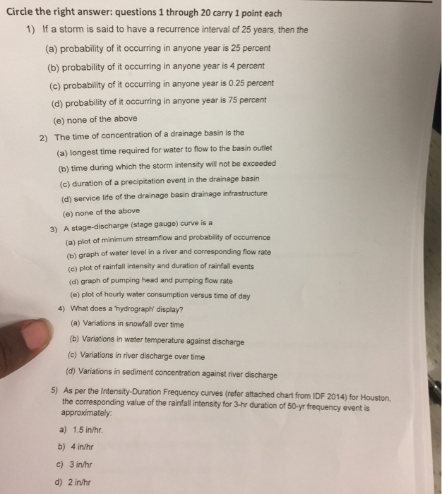 Solved If a storm is said to have a recurrence interval of | Chegg.com