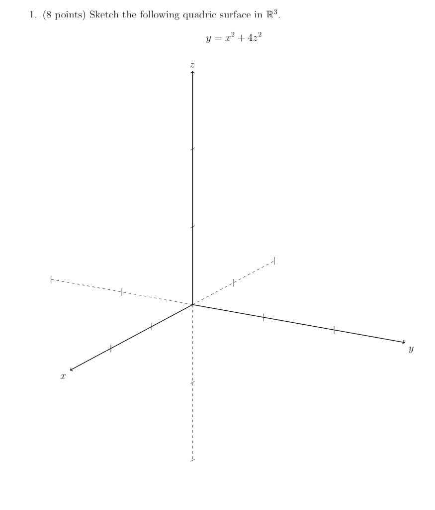Solved 1. (8 points) Sketch the following quadric surface in | Chegg.com