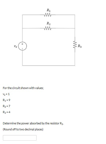 Solved R1 R2 Vs R3 For the circuit shown with values; Vo = 1 | Chegg.com