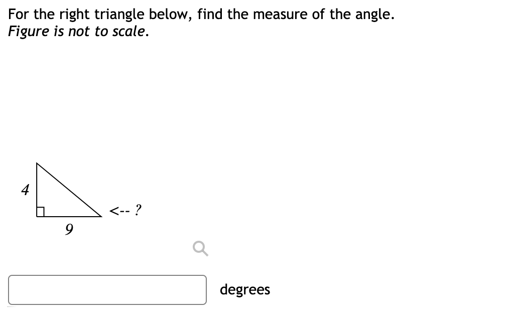Solved For the right triangle below, find the measure of the | Chegg.com