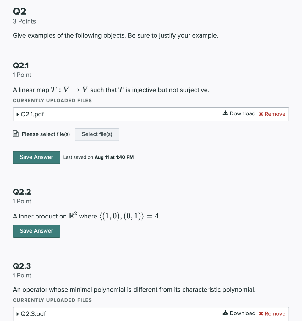Solved Q2 3 Points Give examples of the following objects. | Chegg.com