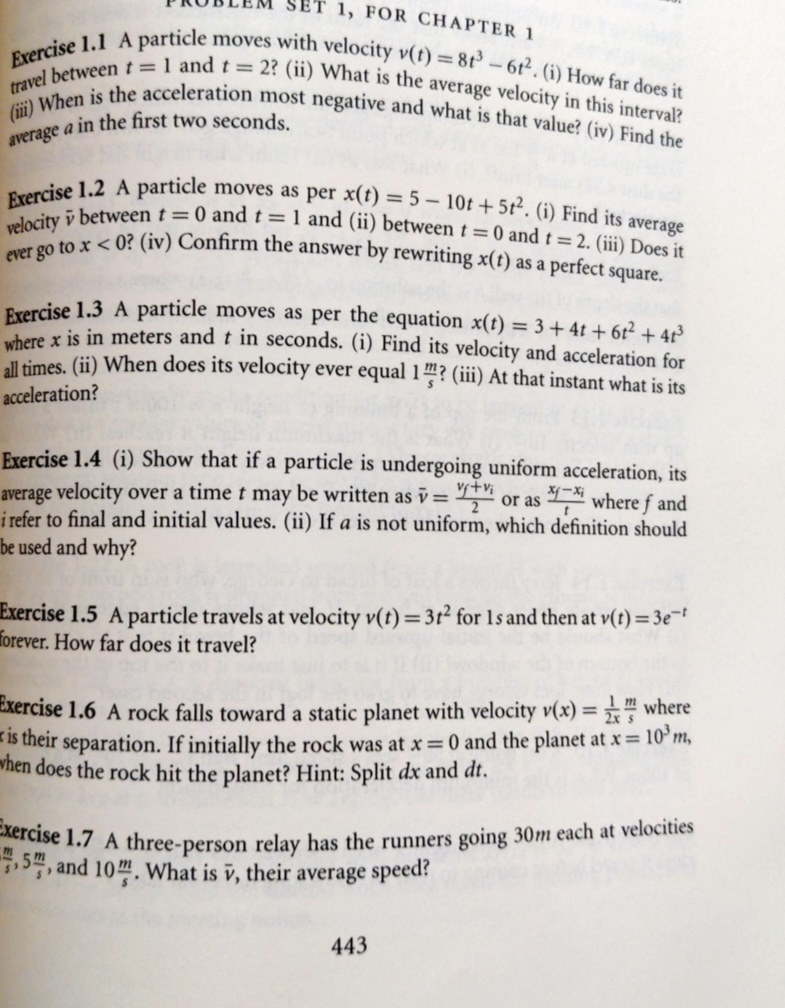Solved Exercise 1.1 A particle moves with velocity | Chegg.com