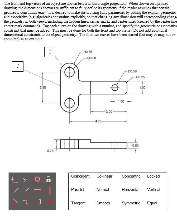 Solved The front and top views of an object are shown below | Chegg.com