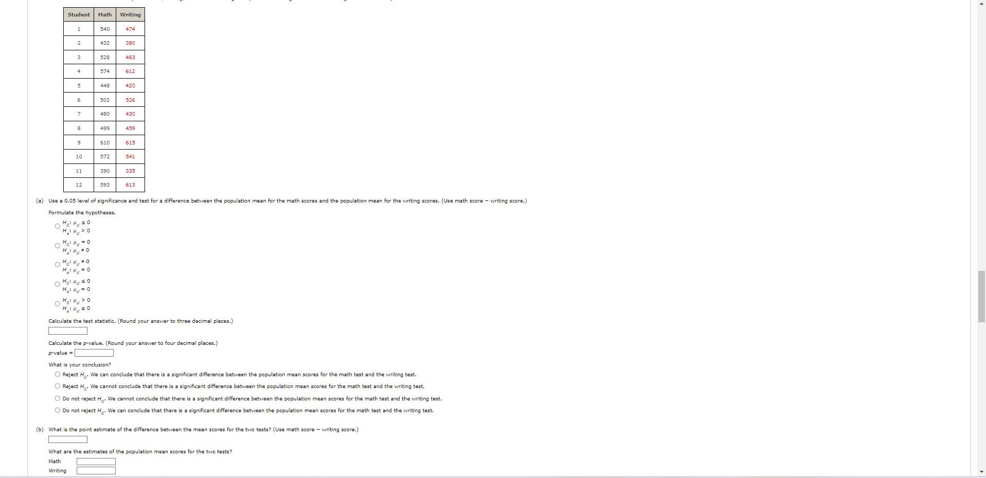 Solved Formulate the hypotheses. | Chegg.com