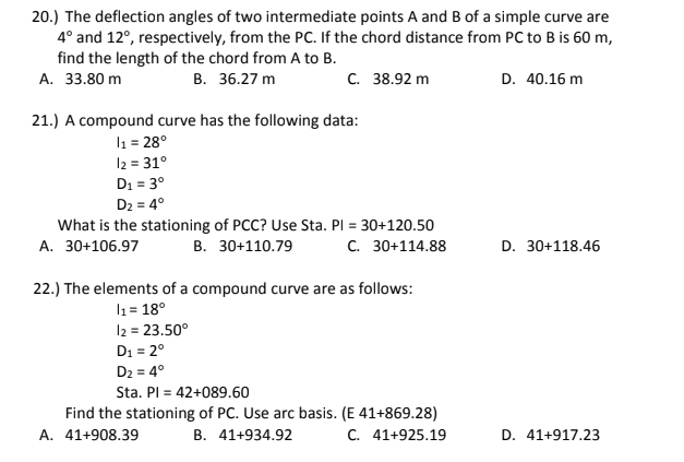 Solved 20 The Deflection Angles Of Two Intermediate Points