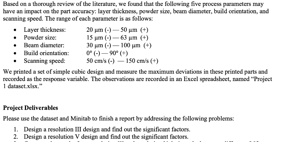 RESOLUTION III DESIGN DATA (-1 IS THE LOWER NUMBER, | Chegg.com