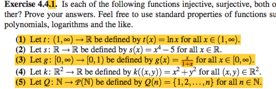 Solved Exercise 4 4 1 Is Each Of The Following Functions