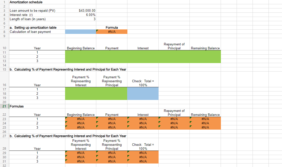 Solved Open spreadsheet b. What percentage of the payment | Chegg.com