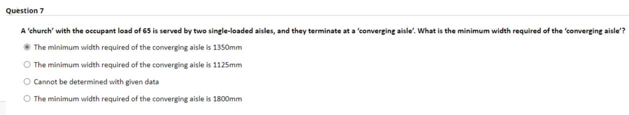 Solved A 'church' with the occupant load of 65 is served by | Chegg.com