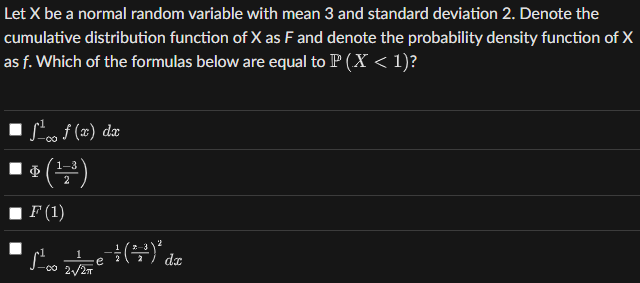 Solved Let X be a normal random variable with mean 3 ﻿and | Chegg.com