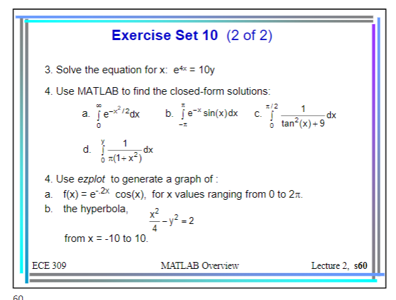 Solved Exercise Set 10 1 Of 2 Write A Single M File For
