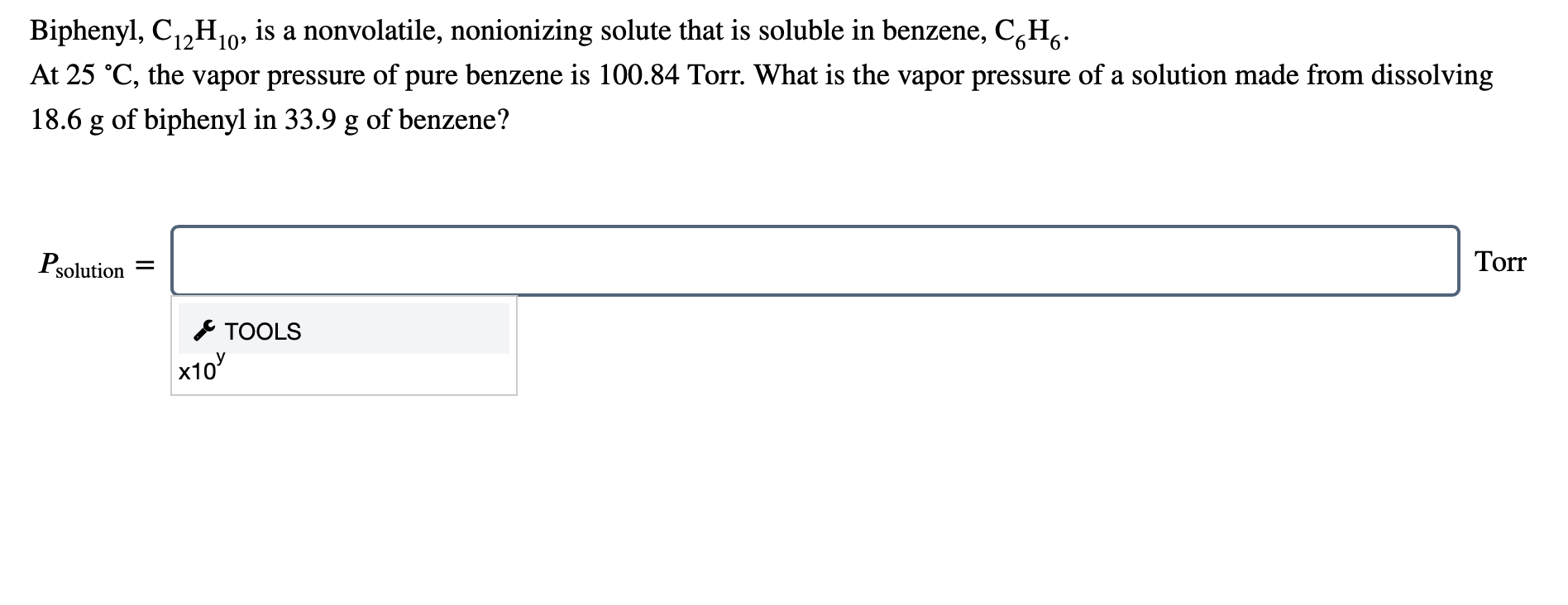 Solved Biphenyl, C12H10, is a nonvolatile, nonionizing | Chegg.com