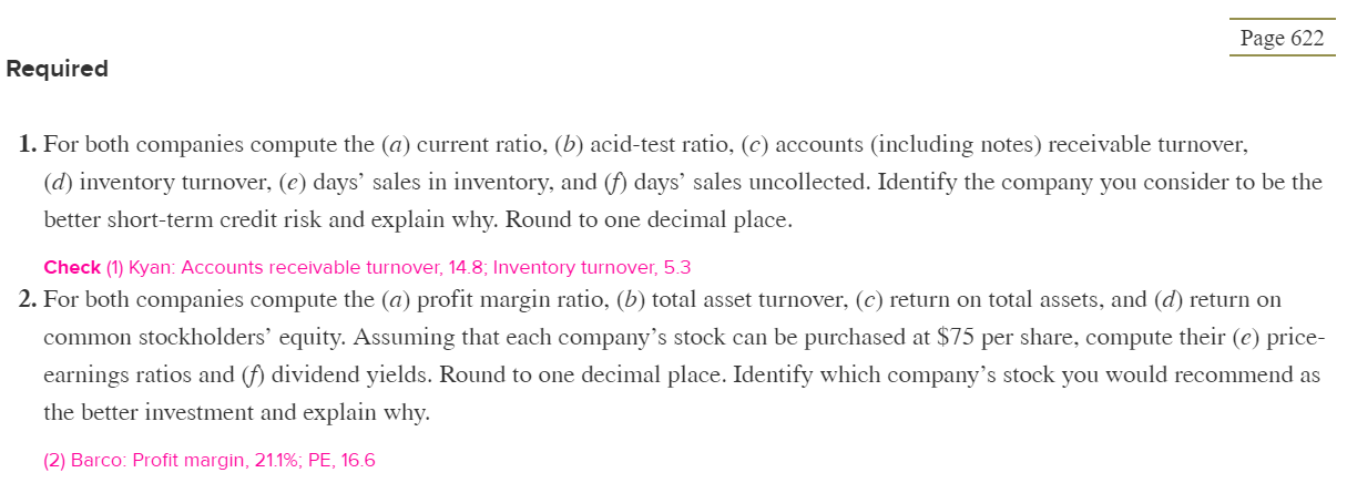 Solved Problem 13-5A Comparative ratio analysis A19 P3Q U | Chegg.com