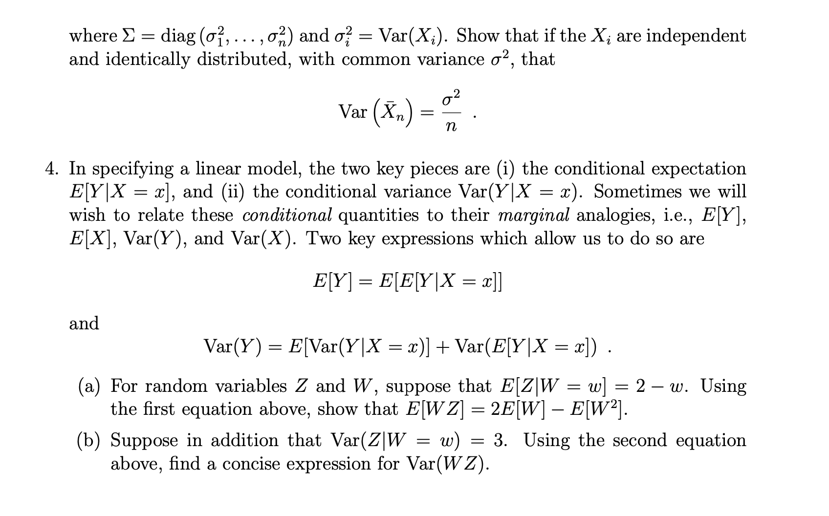 Solved where Σ=diag(σ12,…,σn2) and σi2=Var(Xi). Show that if | Chegg.com