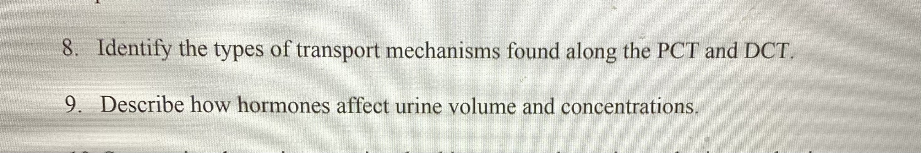 Solved 8. Identify the types of transport mechanisms found | Chegg.com