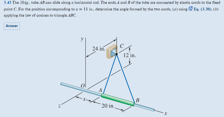 Solved The 20-in . ﻿tube AB ﻿can slide along a horizontal | Chegg.com