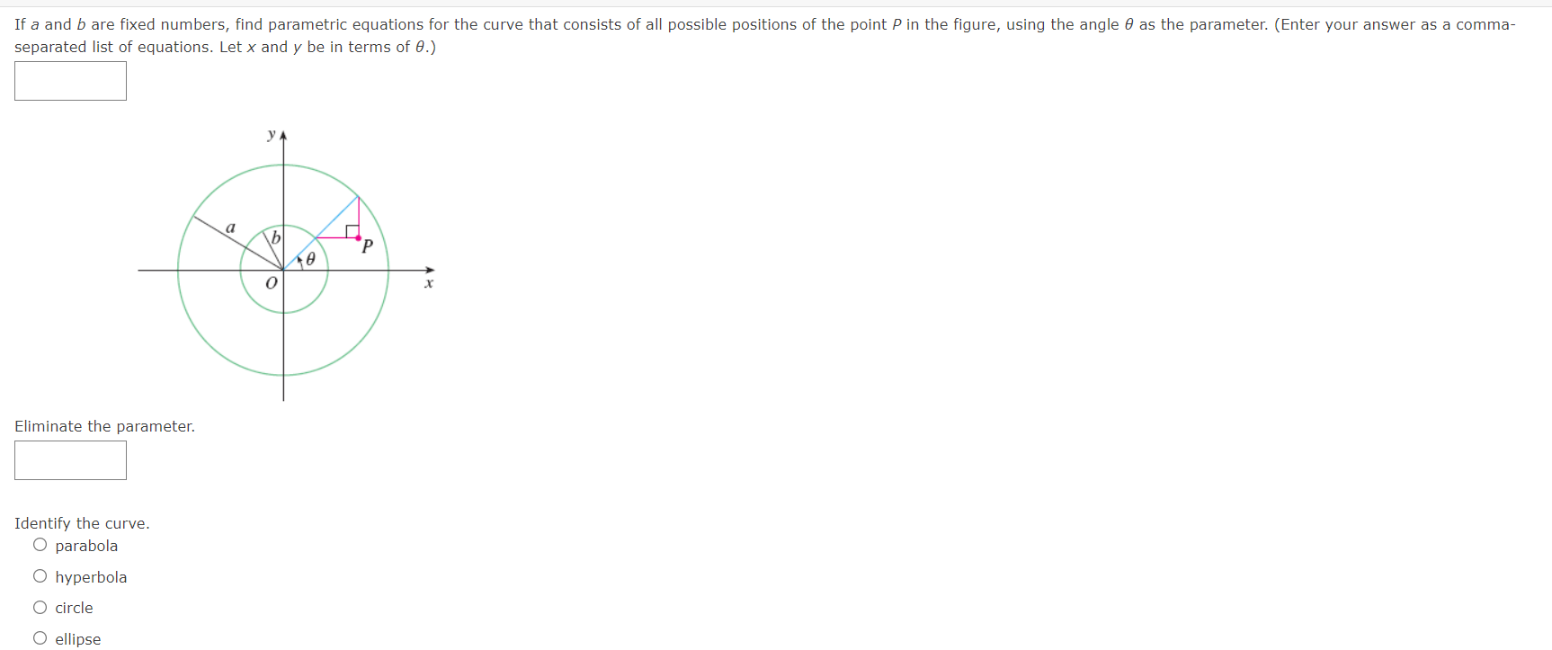 Solved If a and b are fixed numbers, find parametric | Chegg.com