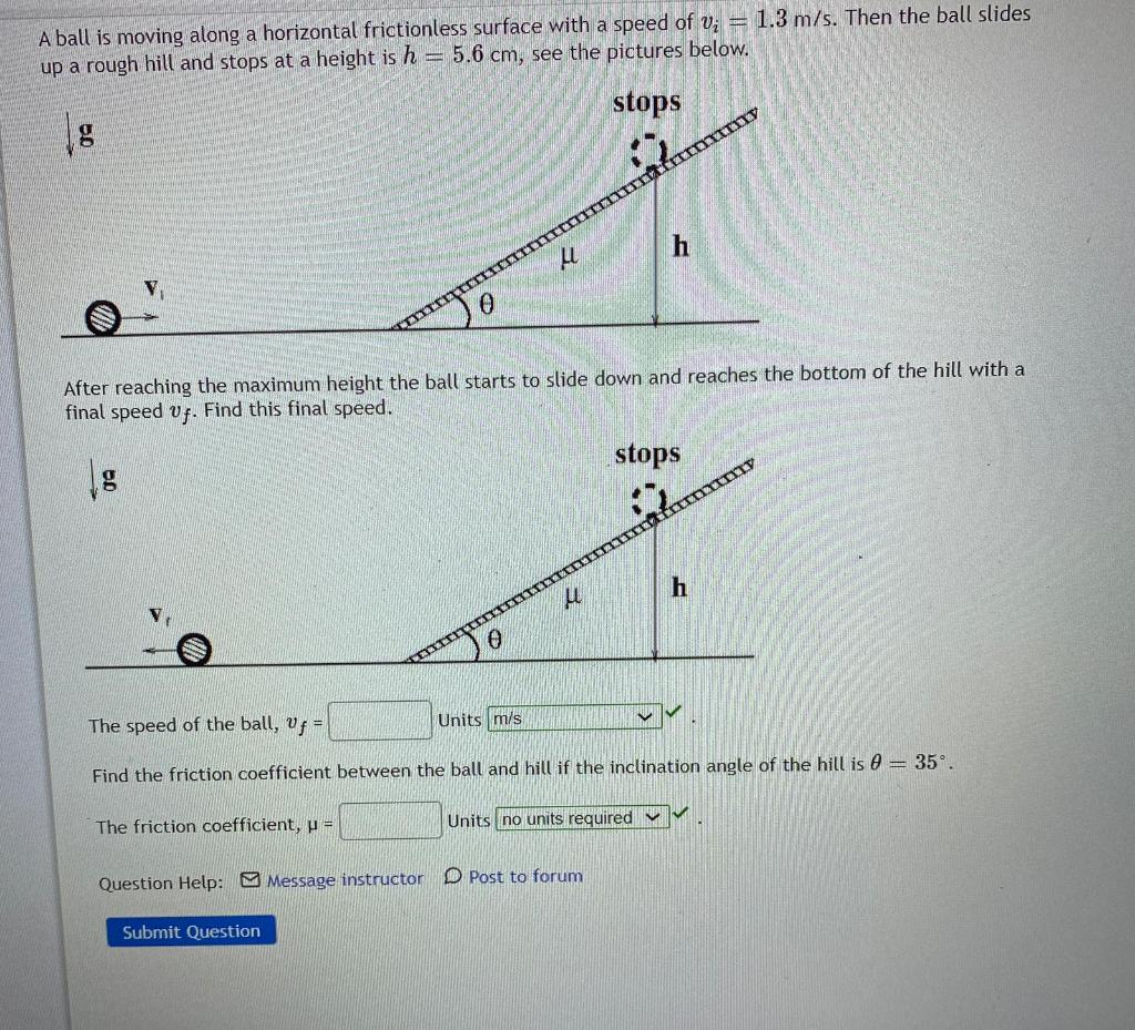 Solved A ball is moving along a horizontal frictionless | Chegg.com