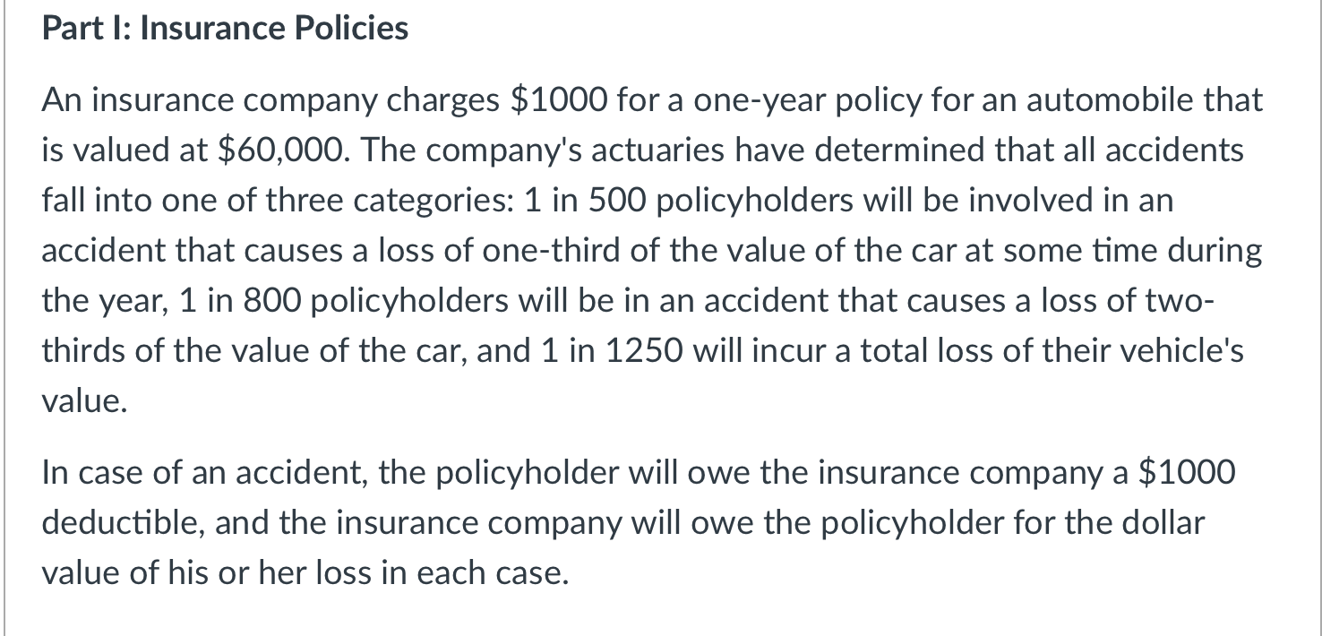 Solved Let X represent the profit of the insurance company | Chegg.com