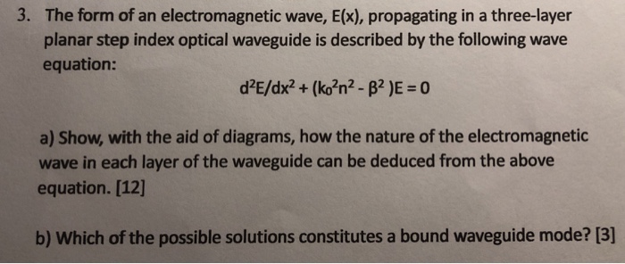 3. The form of an electromagnetic wave, E(x), | Chegg.com
