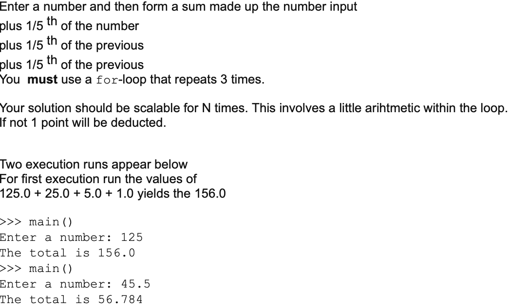 Solved Enter a number and then form a sum made up the number | Chegg.com