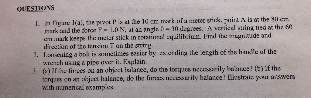 Solved QUESTIONS 1. In Figure 1(a), the pivot P is at the 10 | Chegg.com