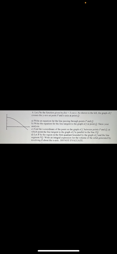 Solved 6. Let f be the function given by f(x)=3cosx. As | Chegg.com