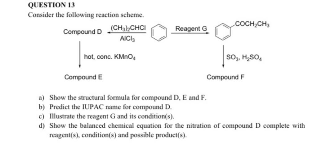 Solved QUESTION 13 Consider the following reaction scheme. | Chegg.com