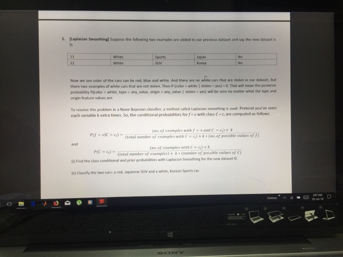 [Naive Bayes Classifier] Suppose you are given the | Chegg.com
