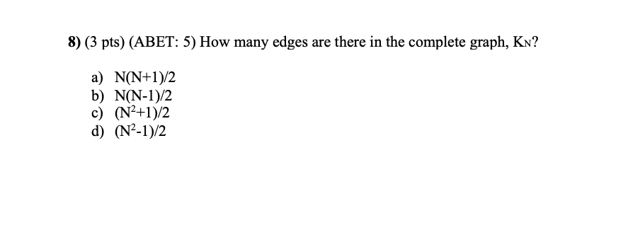 Solved 7) (3 pts) (ABET: 5) Does this graph have an Euler | Chegg.com Solved 7) (3 pts) (ABET: 5) Does this graph have an Euler | Chegg.com