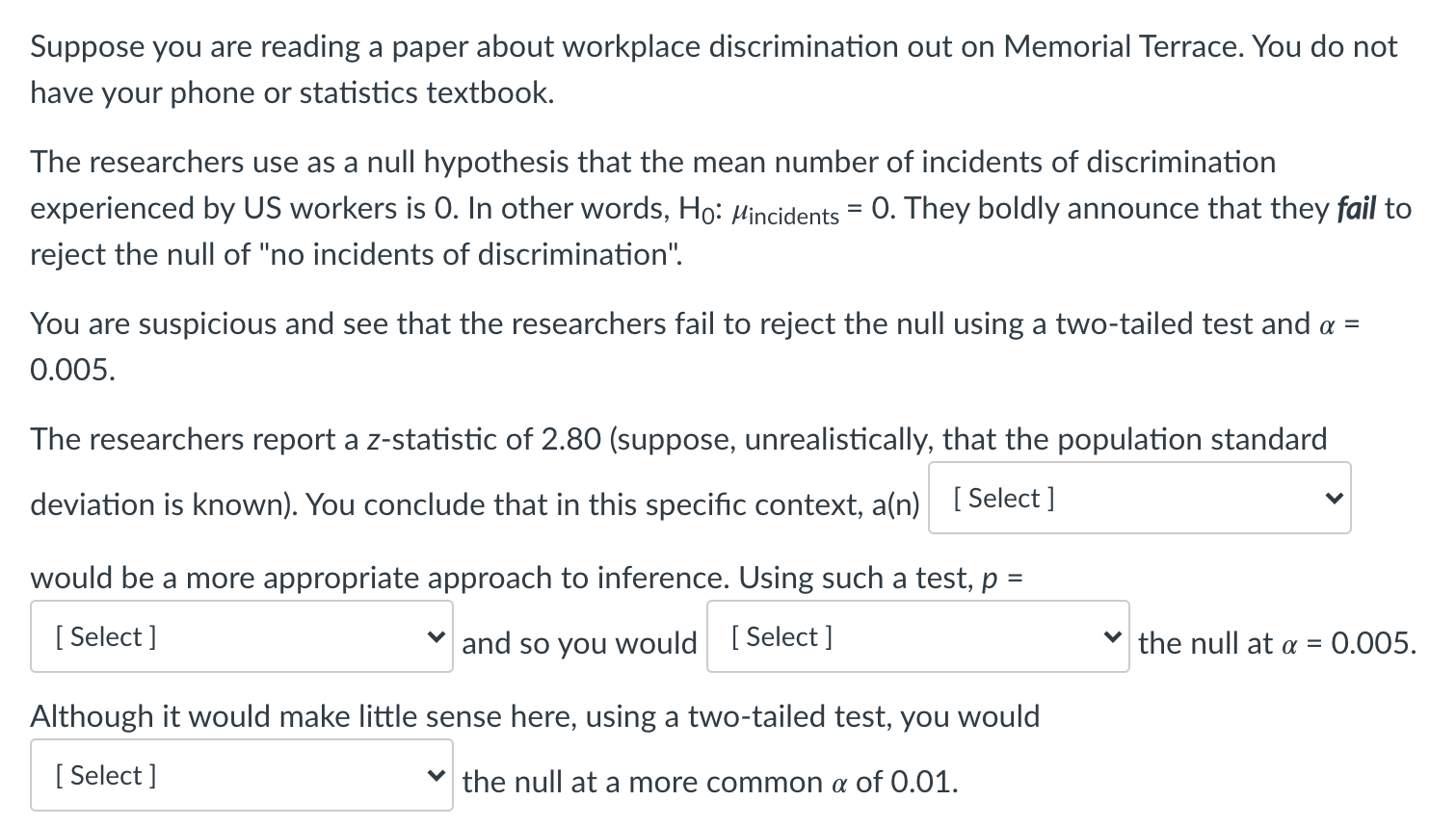 Solved A) confidence interval / upper tailed test / lower | Chegg.com