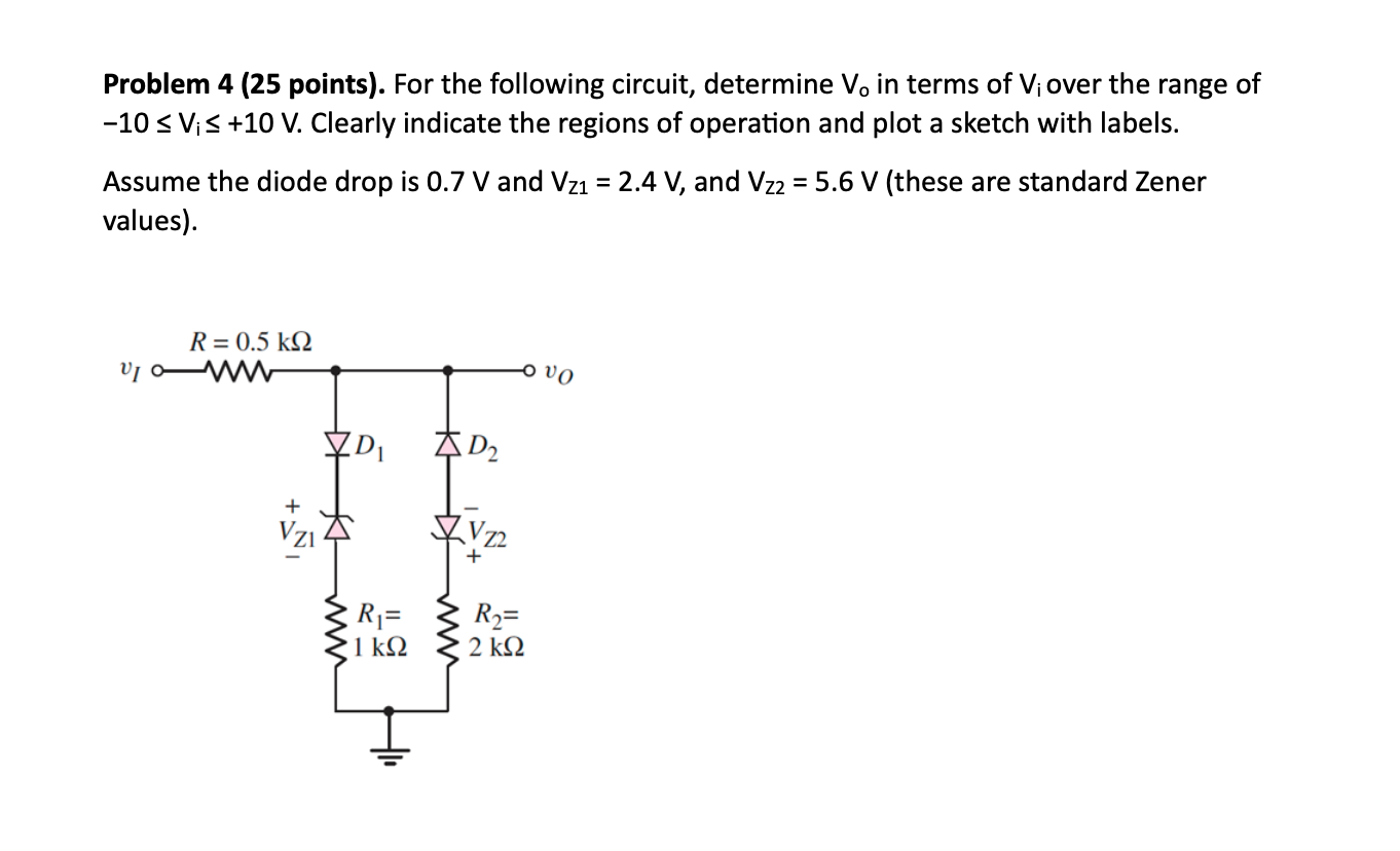 Solved Problem 4 (25 points). For the following circuit, | Chegg.com
