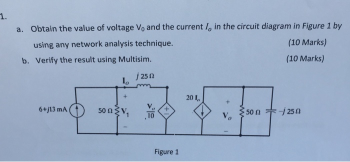 Solved a. Obtain the value of voltage V_0 and the current | Chegg.com