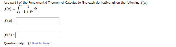 Solved Use part I of the Fundamental Theorem of Calculus to | Chegg.com
