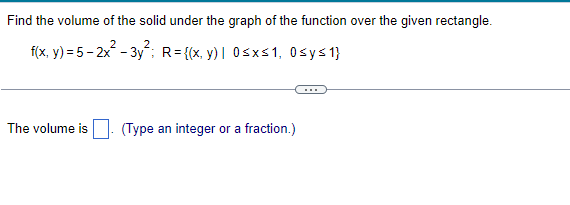 Solved Find the volume of the solid under the graph of the | Chegg.com
