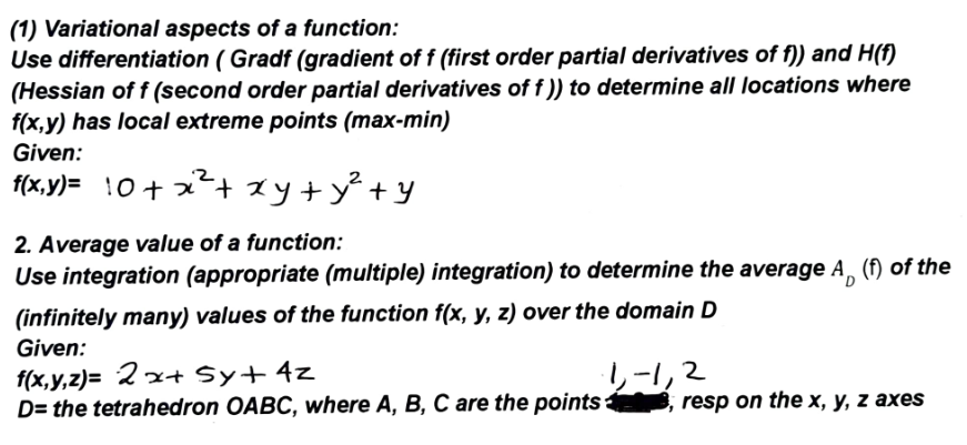 Solved (1) Variational aspects of a function: Use | Chegg.com