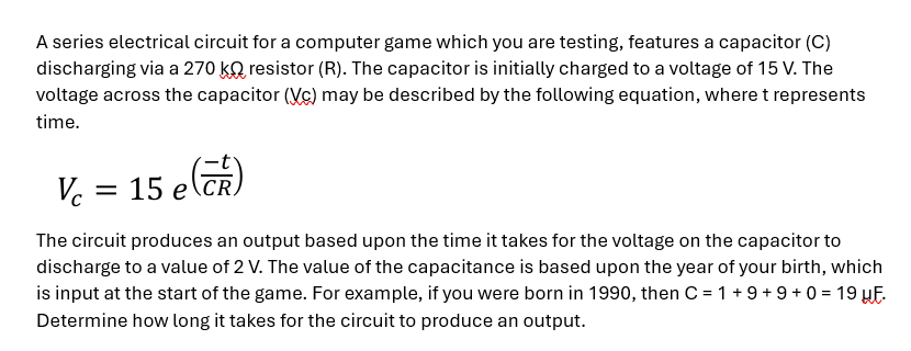 Solved A series electrical circuit for a computer game which | Chegg.com
